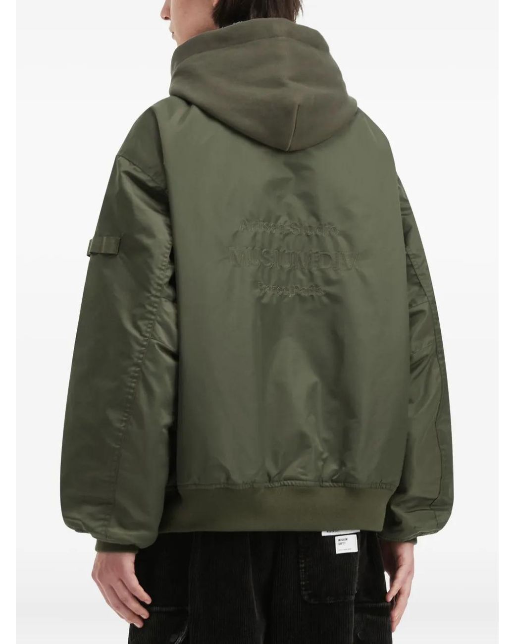 Musium Div. Logo-Patch Hooded Jacket in Green for Men | Lyst UK
