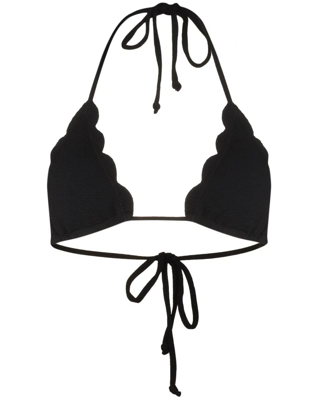 Marysia Swim Broadway Halterneck Scallop Top in Black | Lyst