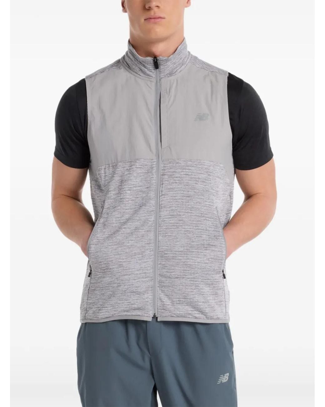 New Balance Zip-Up Vest in Grey for Men | Lyst UK