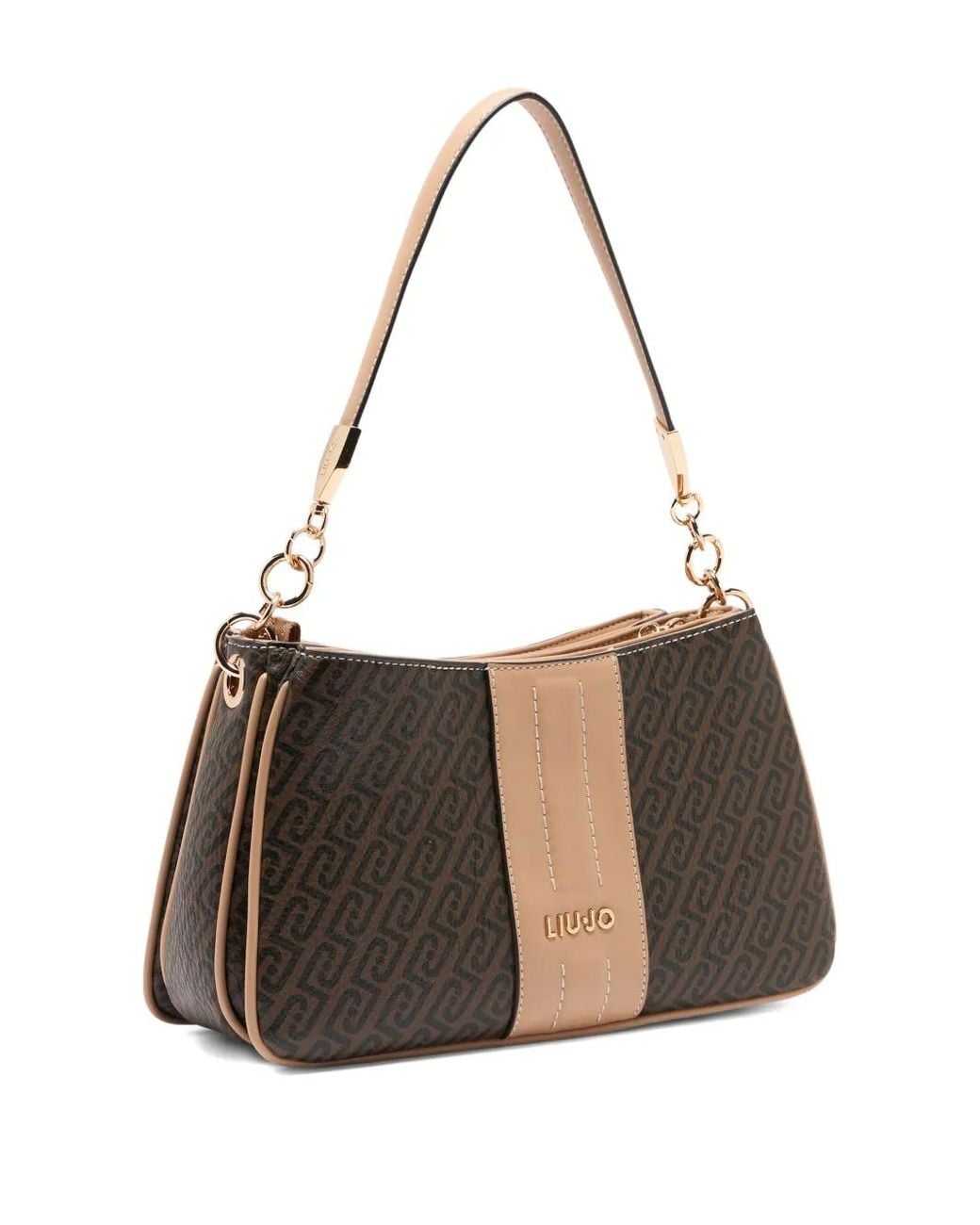 Liu Jo Monogram Detachable Shoulder Bag in Brown | Lyst