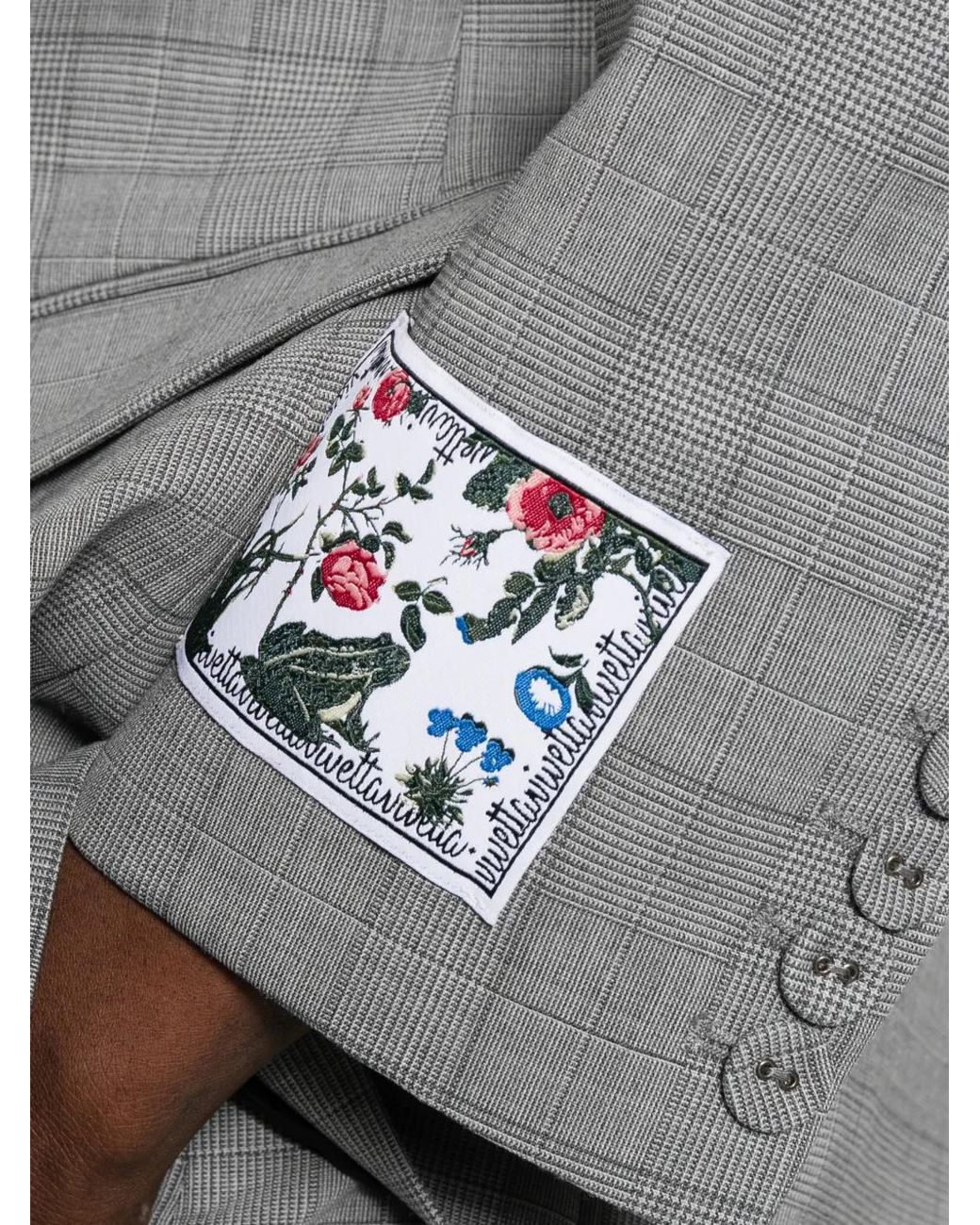 Vivetta Check-Print Suit in Grey | Lyst UK