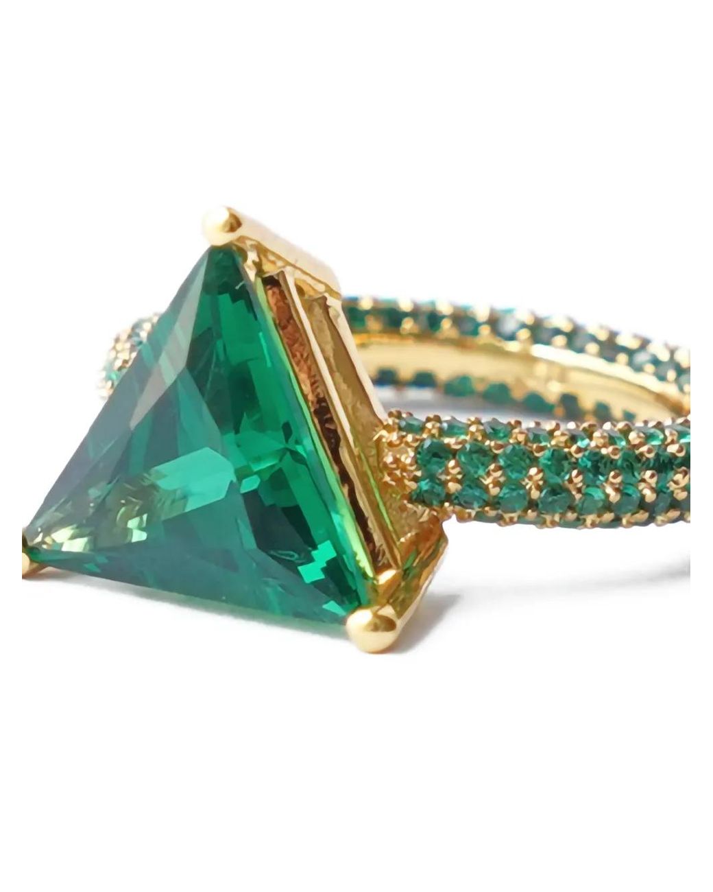 Izabel Display Mega Triangle Ring in Green | Lyst