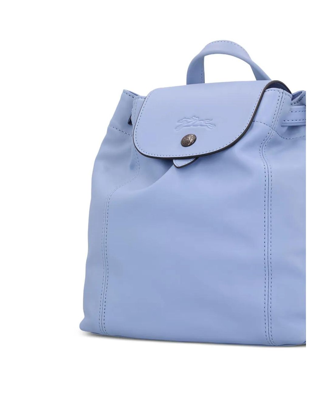 Longchamp Le Pliage Cuir Flap Backpack in Blue | Lyst