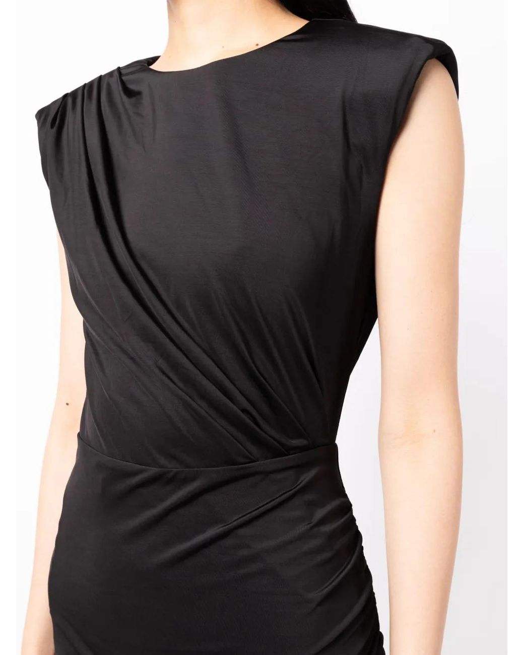 Veronica Beard Merrith Draped Midi Dress in Black | Lyst