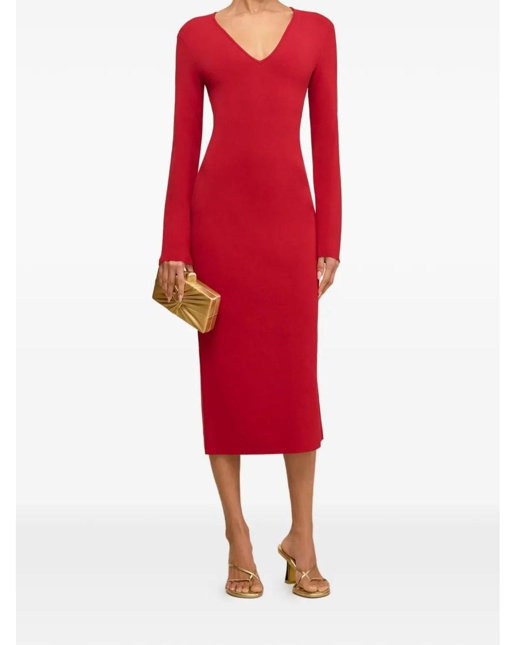 Cult Gaia Boa Bow Open Back Midi Dress in Red | Lyst