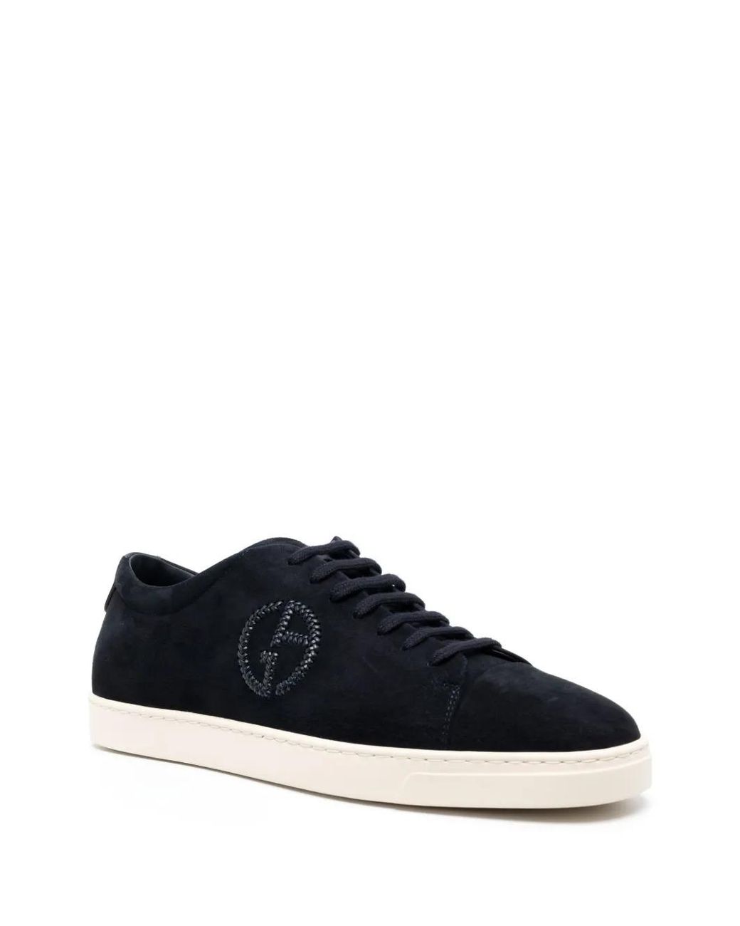 Giorgio Armani Refined Trainers With Soft Leather Upper in Blue for Men ...