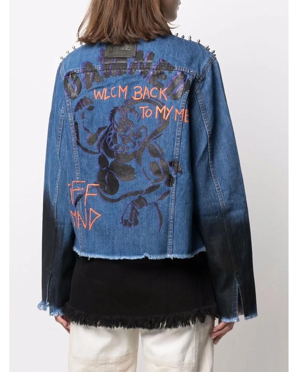 Faith Connexion Chain-Embellished Panelled Denim Jacket in Blue | Lyst UK