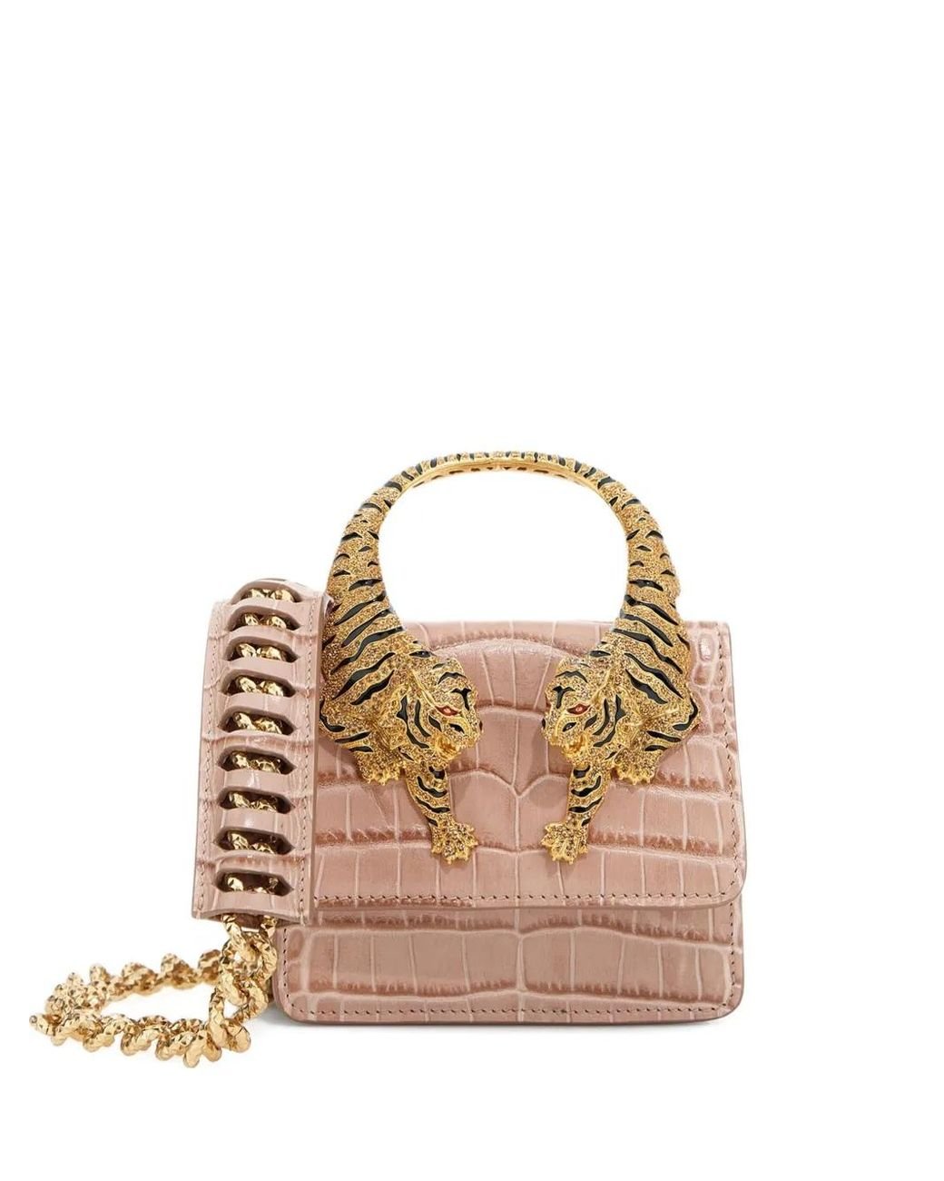 Roberto Cavalli Roar Crocodile-Embossed Tote Bag in Pink | Lyst