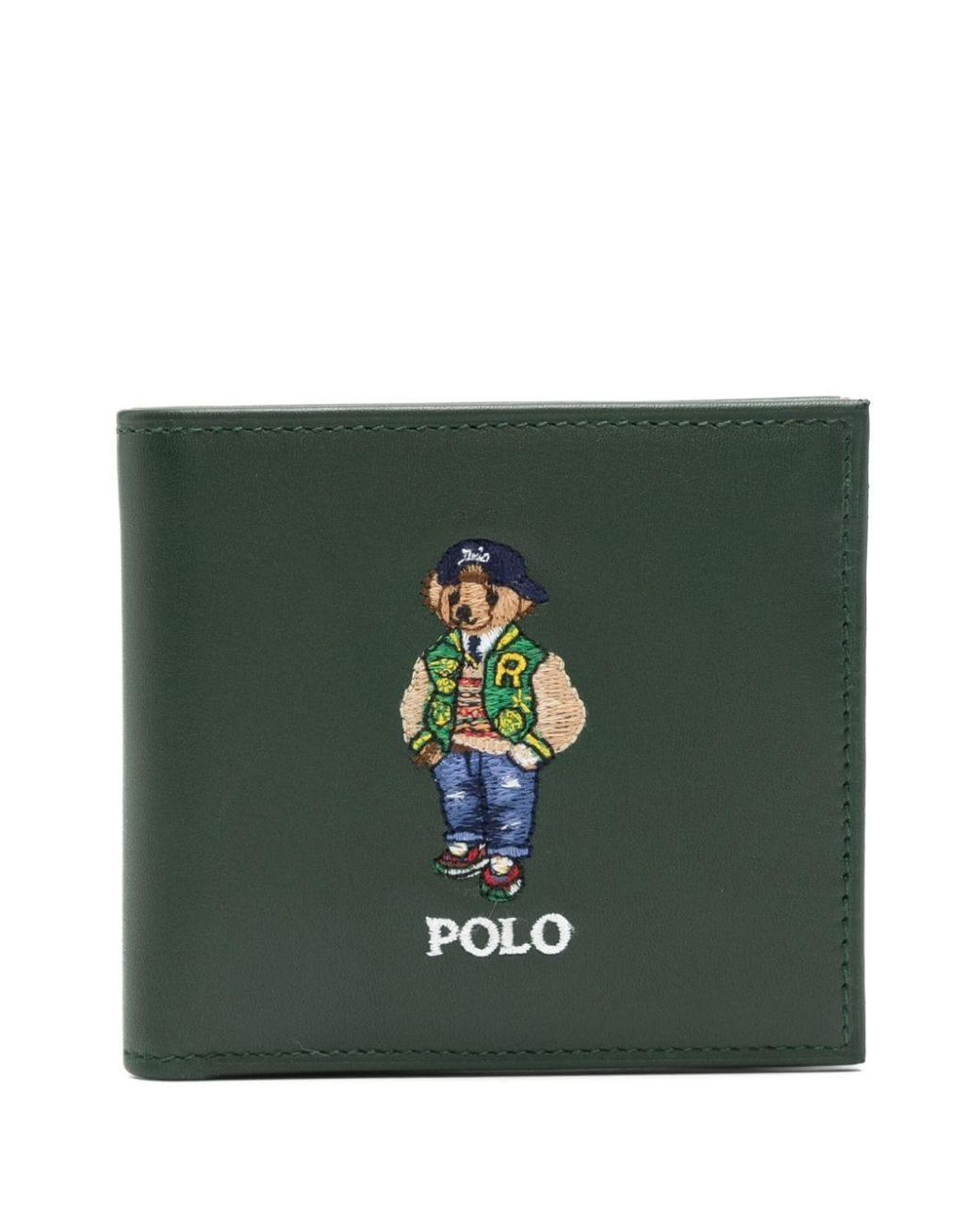 Polo Ralph Lauren Polo Bear-Embroidered Wallet in Green for Men | Lyst