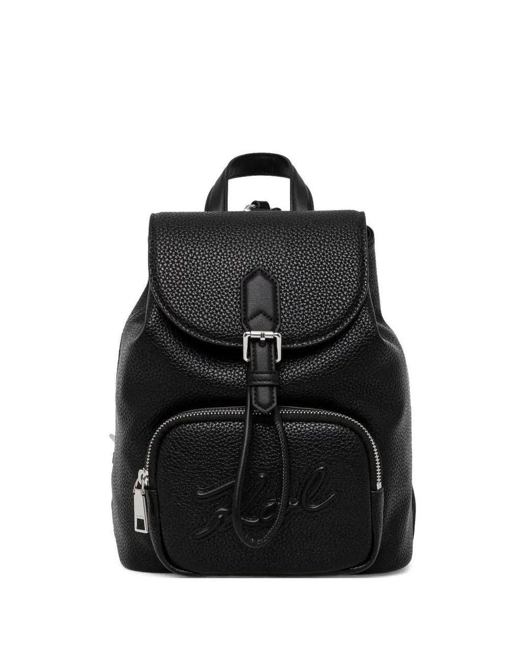 Karl Lagerfeld Textured-Leather Backpack in Black | Lyst