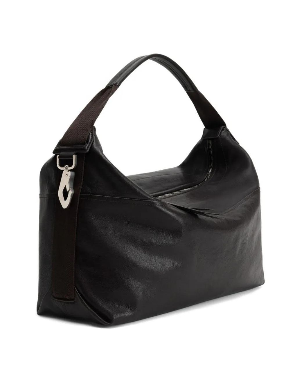 Lemaire Berlingot Leather Zip Shoulder Bag in Black | Lyst