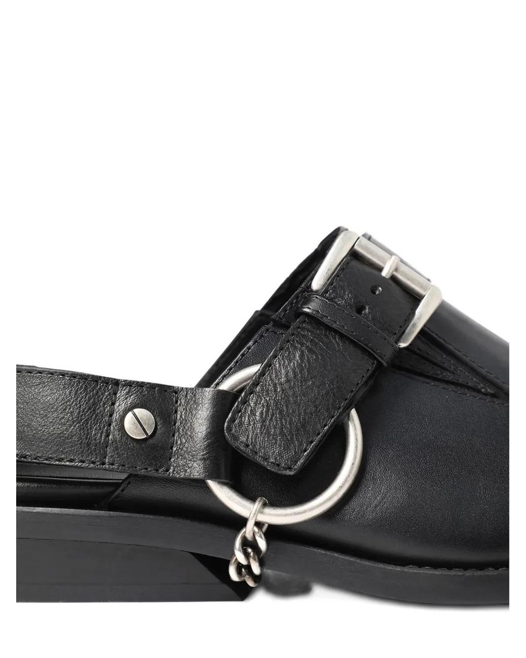Ann Demeulemeester Vilmu Pointy Buckle-Embellished Mules in Black | Lyst
