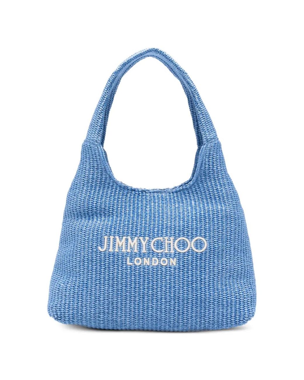 Jimmy Choo Beach Diamond Logo Shoulder Bag in Blue | Lyst UK