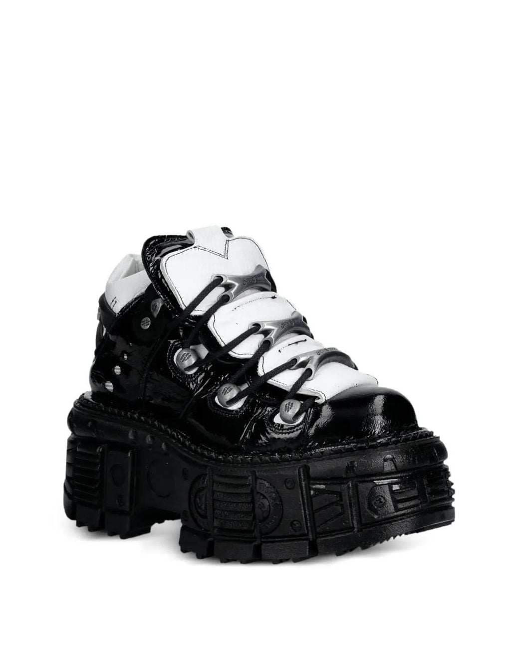 New Rock Platform Metal Detail Sneakers in Black | Lyst