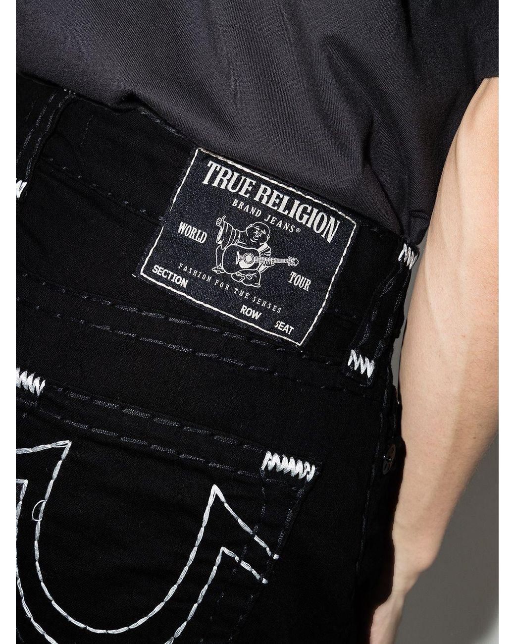 True Religion Jeans Black With White Stitching