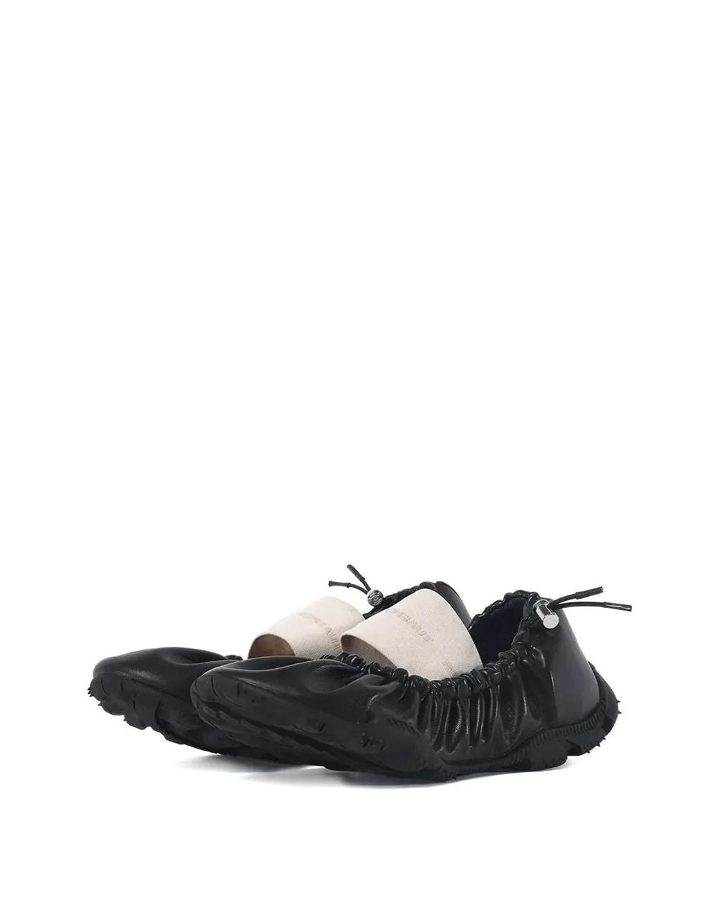 Rombaut Ruched Leather Ballet Flats in Black | Lyst