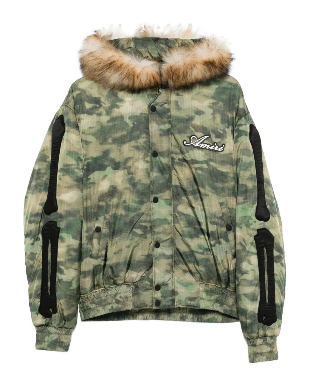 Amiri Camo Faux-Fur Hooded Jacket in Green for Men | Lyst
