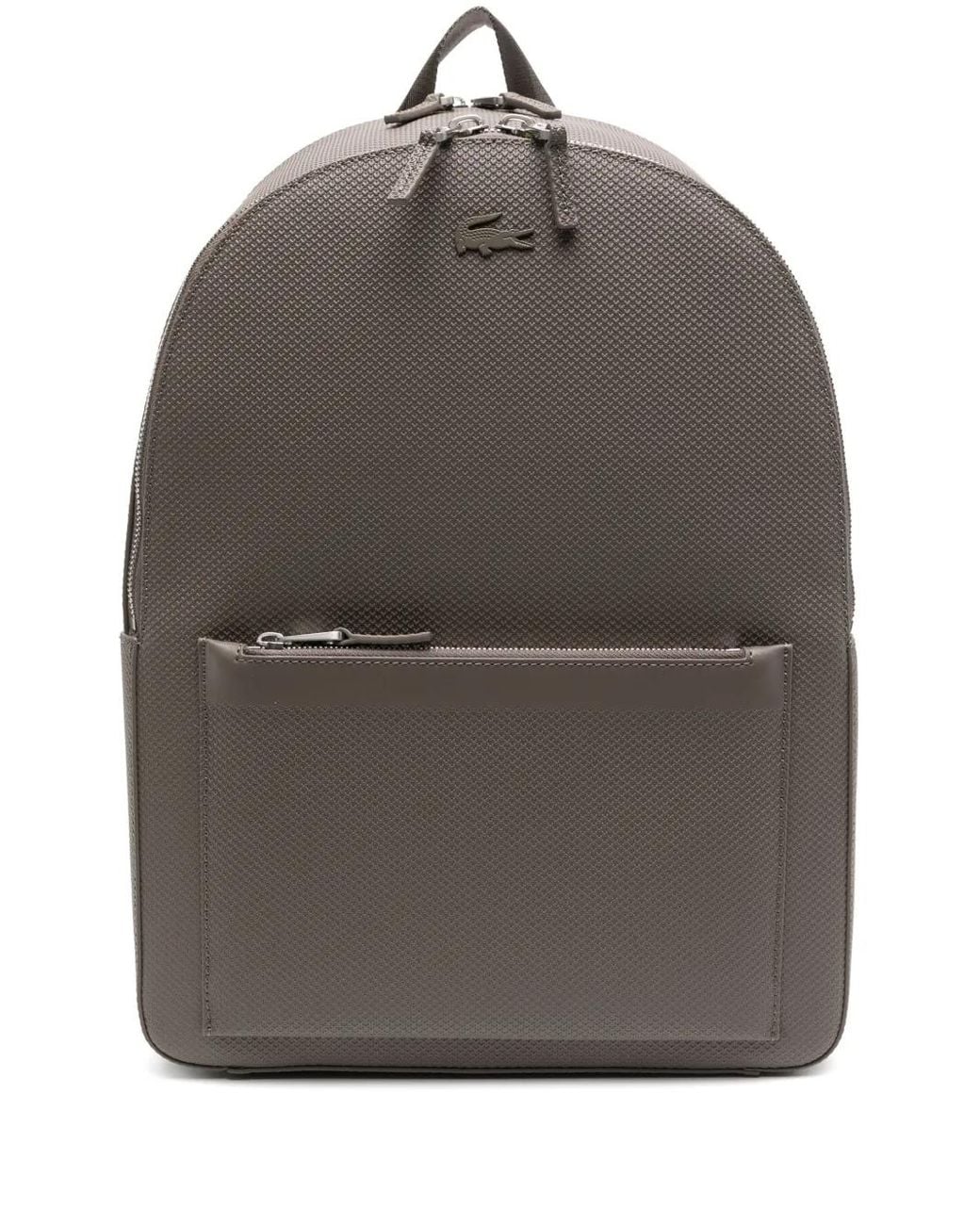 Lacoste Chantaco Piqué Leather Backpack in Gray for Men | Lyst
