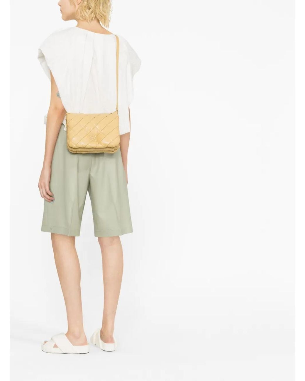 Loewe Puffer Goya Leather Shoulder Bag in Metallic | Lyst