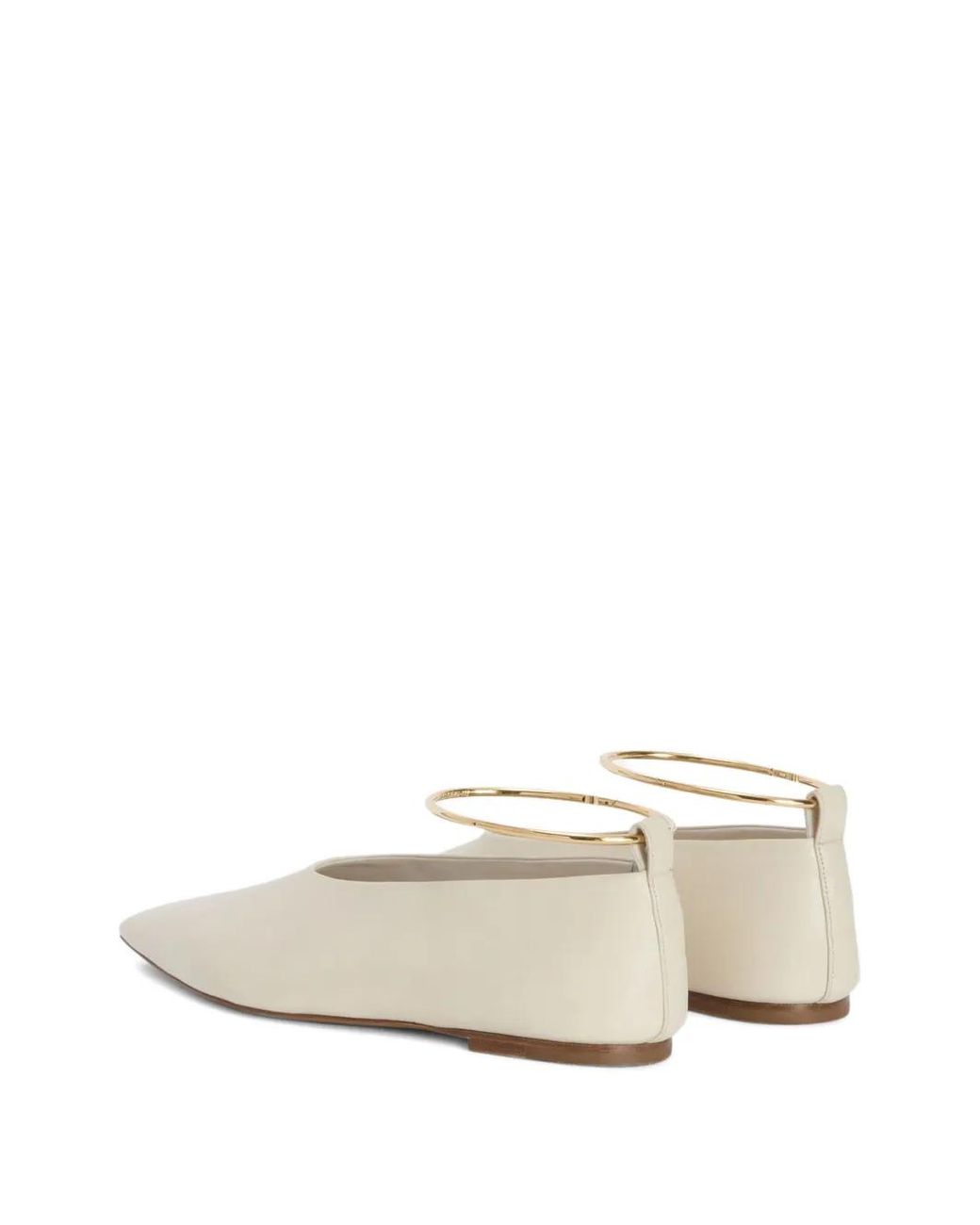 Jil Sander Leather Ballerina in White | Lyst