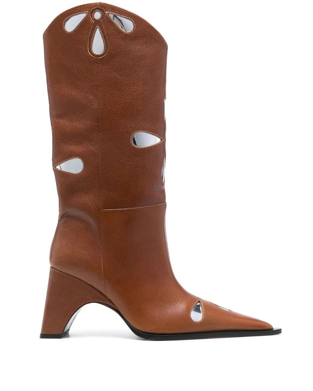 Coperni 90Mm Petal Bridge Boots in Brown | Lyst