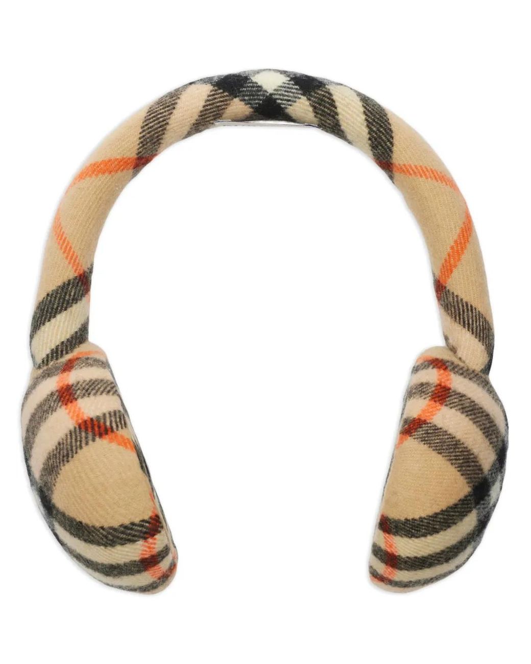Burberry "Check" Wool Earmuffs in Metallic | Lyst