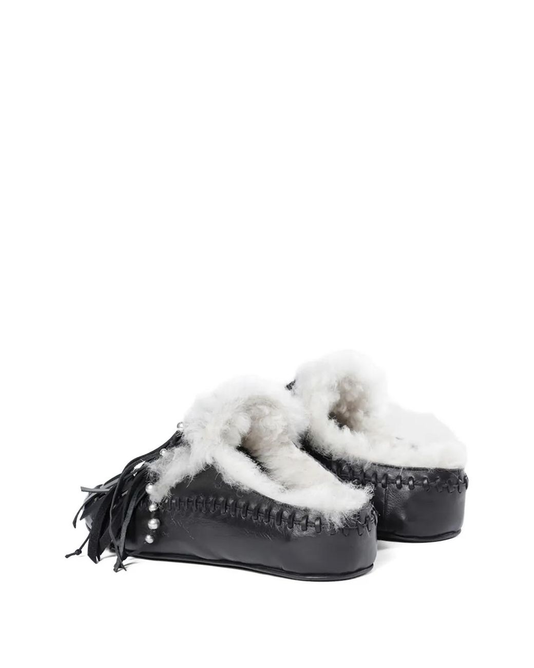 Ann Demeulemeester Olai Fringed Mules in Gray | Lyst