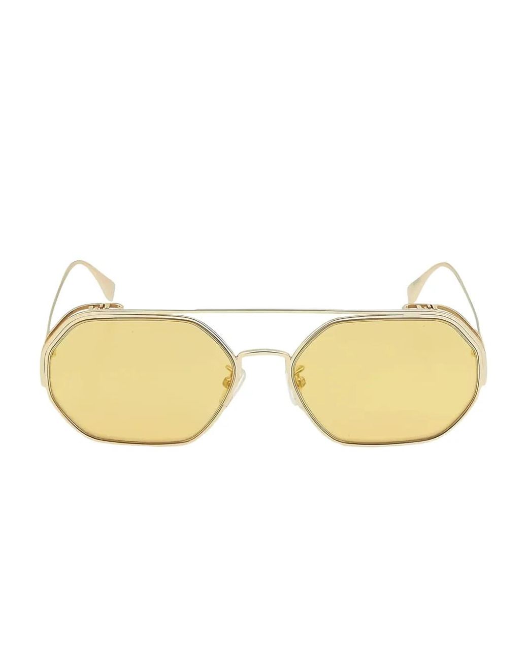 Fendi Geometric-Frame Sunglasses in Natural | Lyst UK