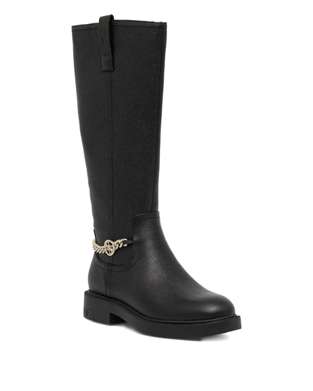 Guess 35Mm Fyonal Chain-Detail Boots in Black | Lyst