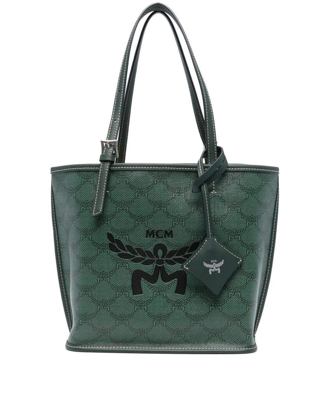 MCM Mini Himmel Tote Bag in Green | Lyst
