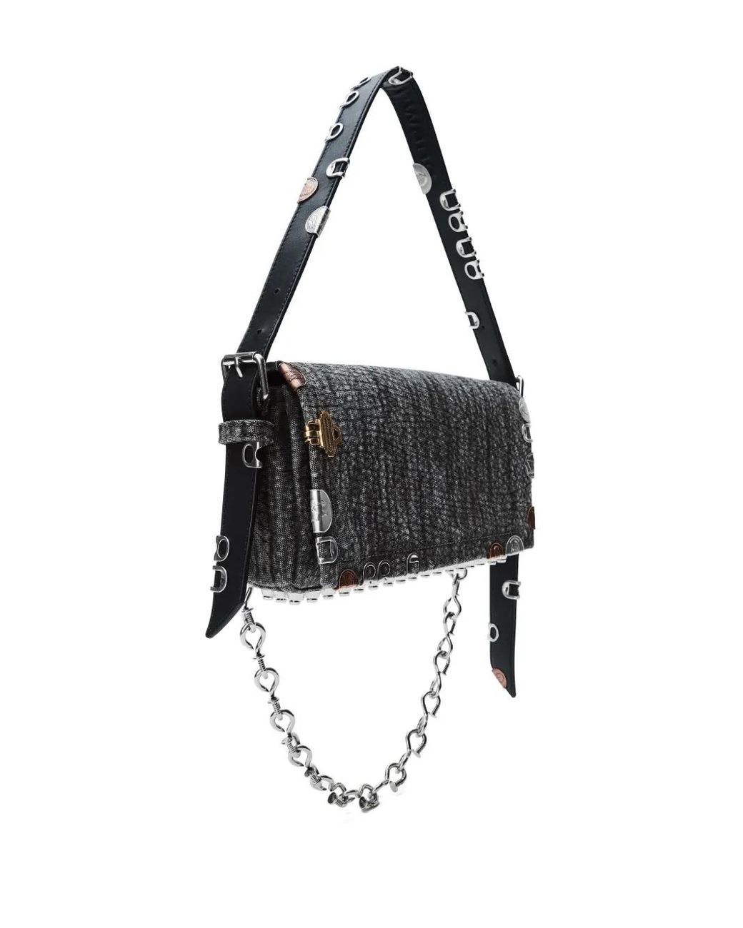 Alexander Wang Studded Chain-Detailed Shoulder Bag in Metallic | Lyst
