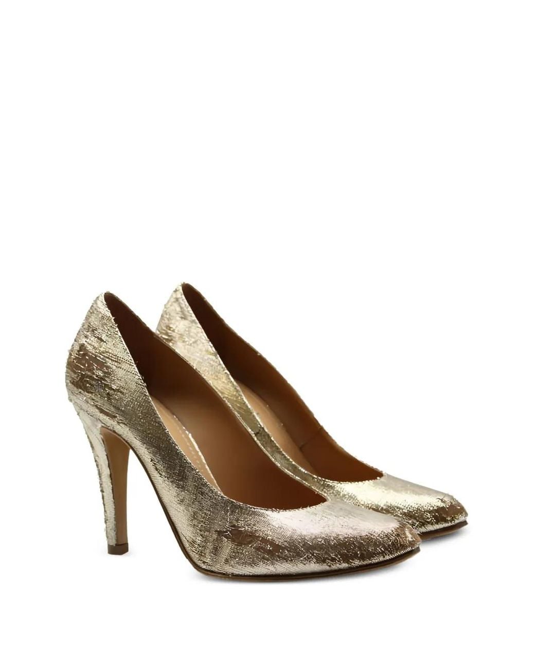 Maison Margiela Destroyed-Effect Leather Pumps in Metallic | Lyst