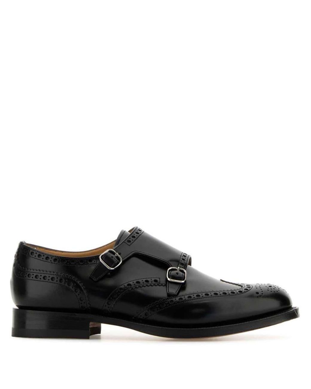 Church's Leather Monk-Strap Brogues in Black for Men | Lyst
