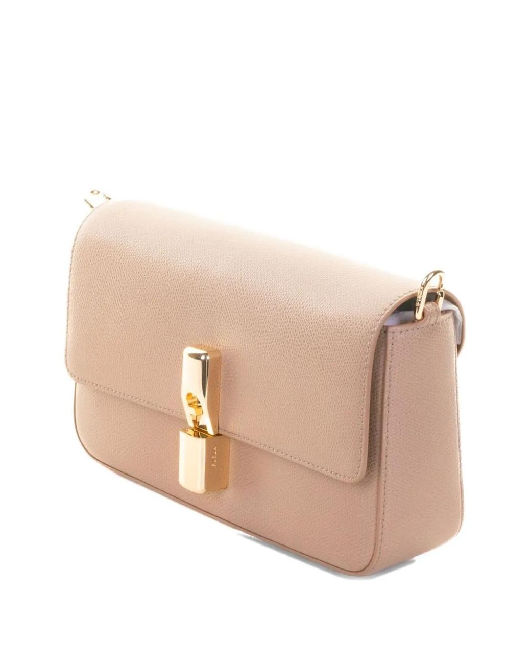 Furla Lock-Detail Leather Shoulder Bag in Pink | Lyst
