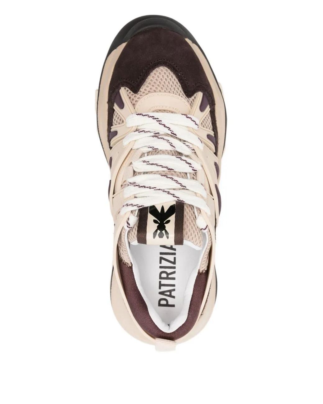 Patrizia Pepe Leather Running Sneakers in Natural | Lyst
