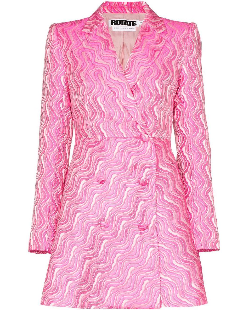 ROTATE BIRGER CHRISTENSEN Number 23 Wave-jacquard Blazer Dress in Pink ...