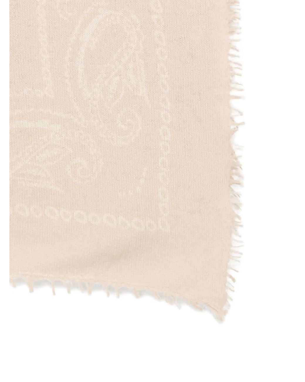 Liska Paisley-Print Frayed Scarf in Natural | Lyst