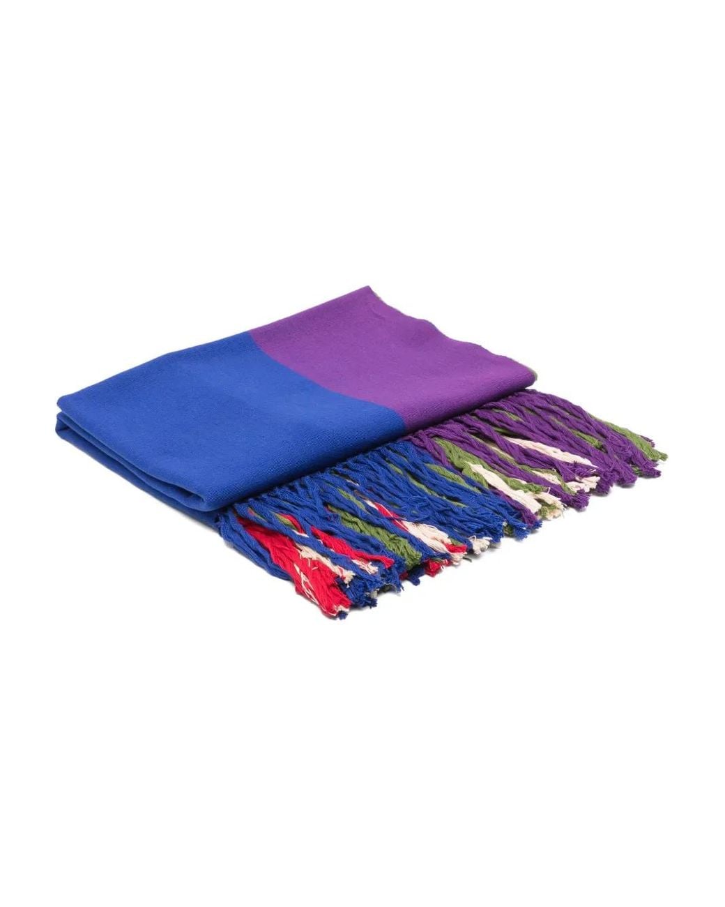 Colville Cristobal Two-Tone Fringed Scarf in Blue | Lyst