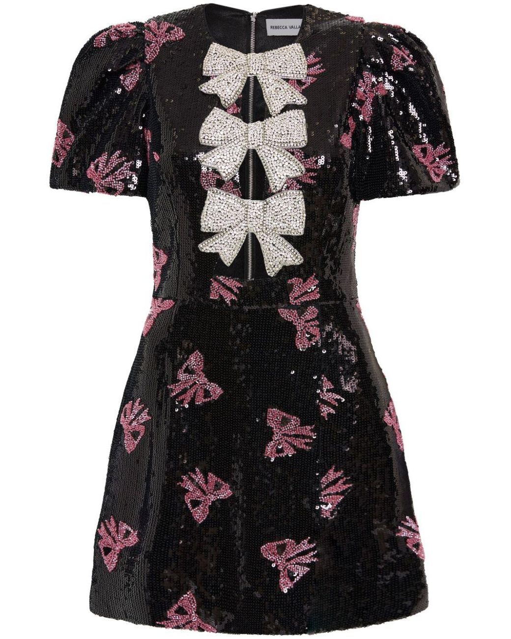 Rebecca Vallance Miya Bow-Detail Mini Dress in Black | Lyst