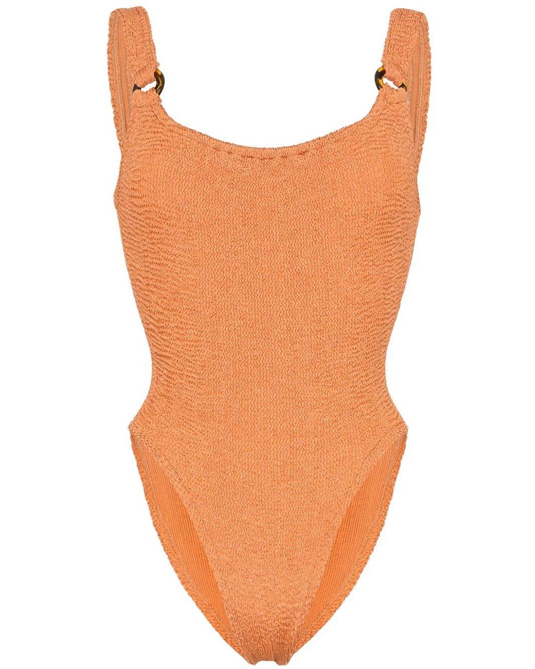 Hunza G Synthetic Posey Crinkle Stretch Swimsuit in Brown | Lyst Hunza G Synthetic Posey Crinkle Stretch Swimsuit in Brown | Lyst