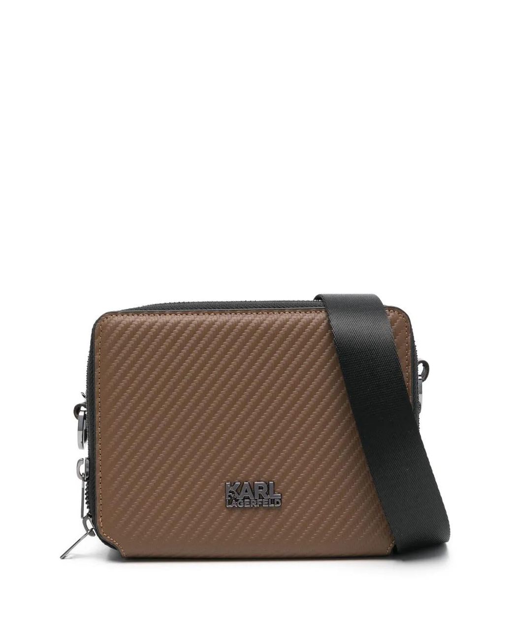 Karl Lagerfeld Logo-Lettering Shoulder Bag in Brown for Men | Lyst