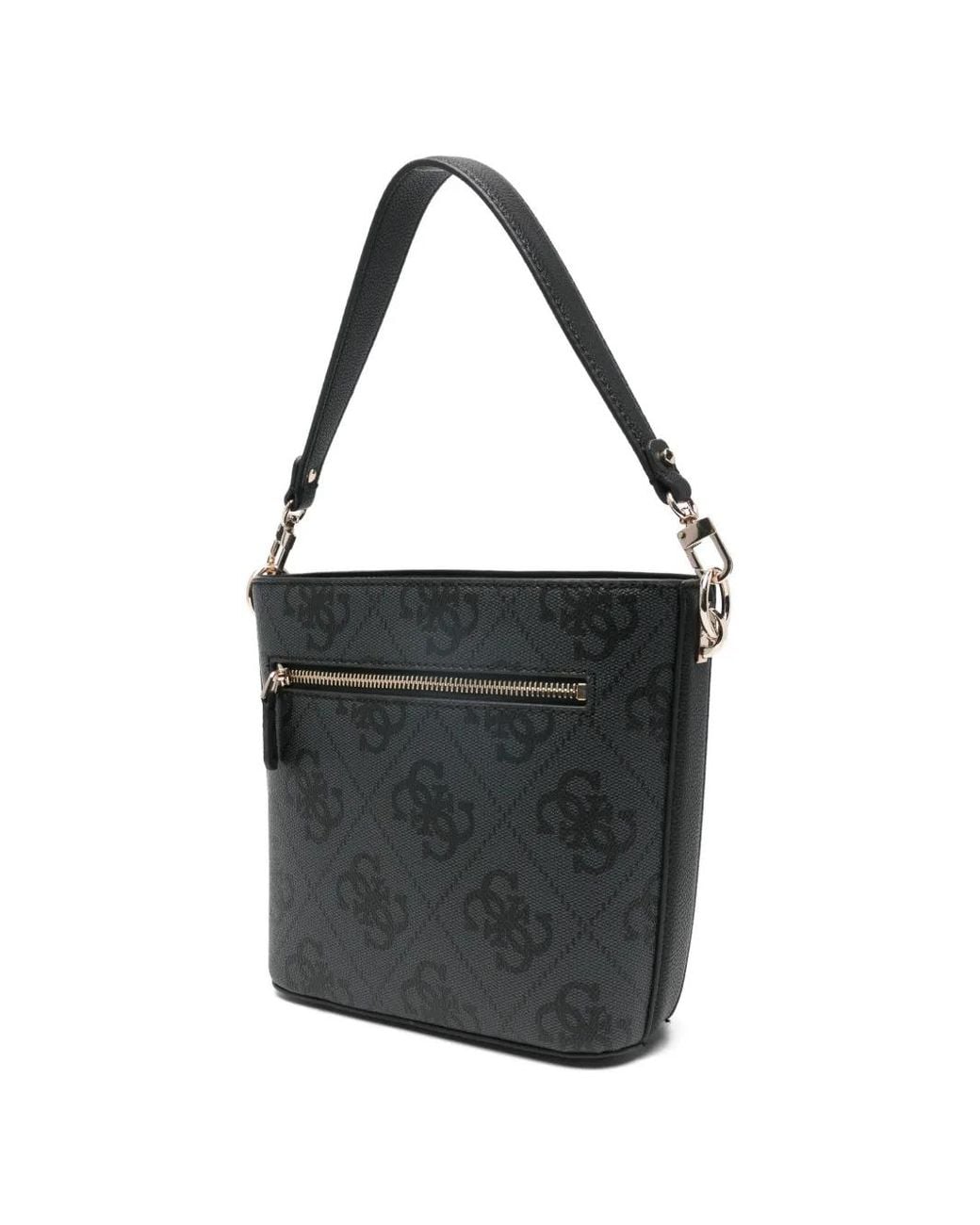 Guess Monogram Bucket Bag in Black | Lyst