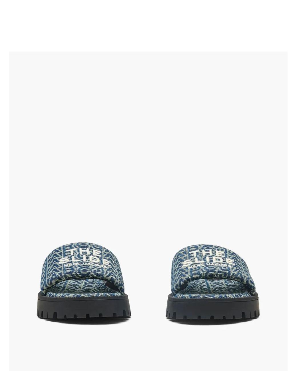 Marc Jacobs The Slide Monogram Denim Sandals in Blue | Lyst