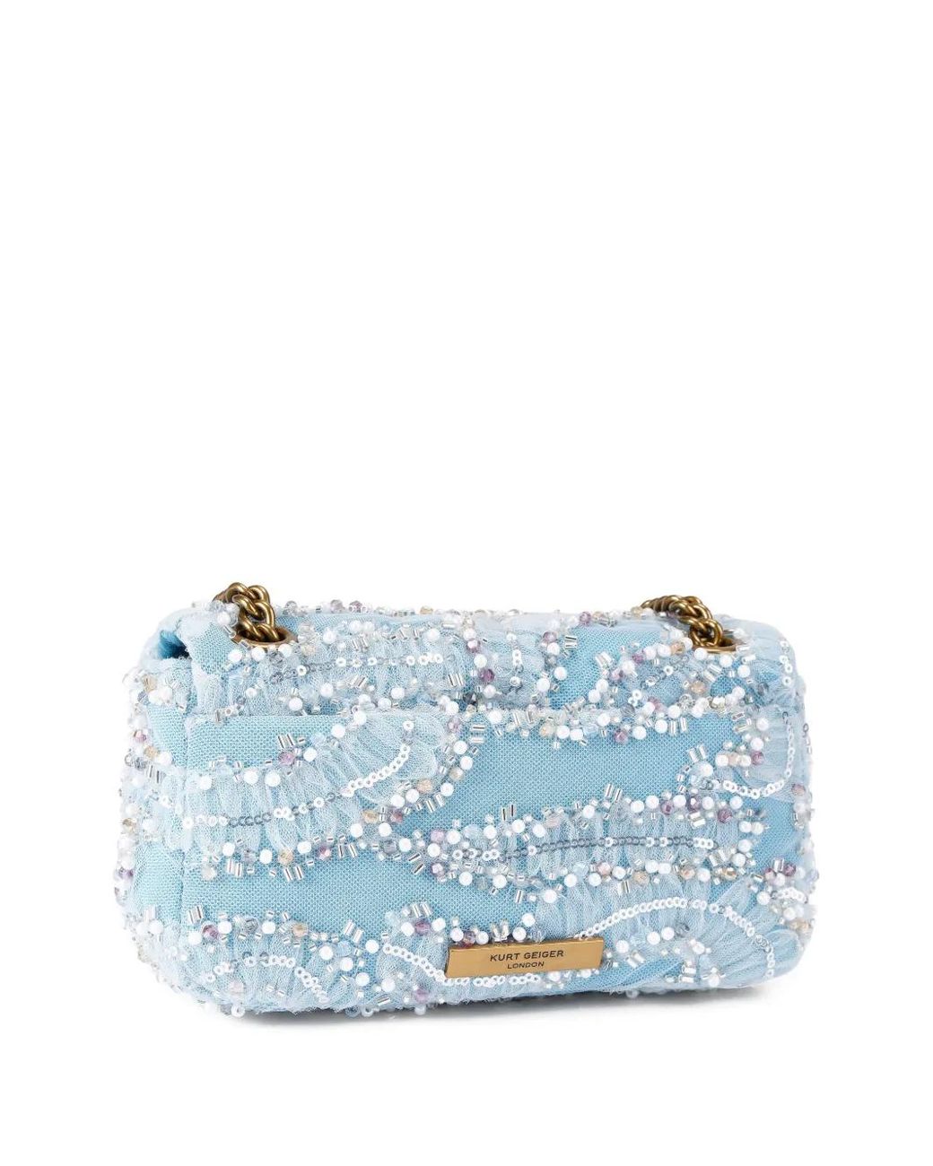 Kurt Geiger Mini Pimlico Beaded Eagle Bag in Blue | Lyst