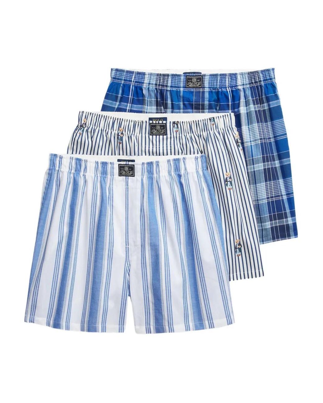Polo Ralph Lauren Logo-Tag Boxers (Pack Of Three) in Blue for Men | Lyst