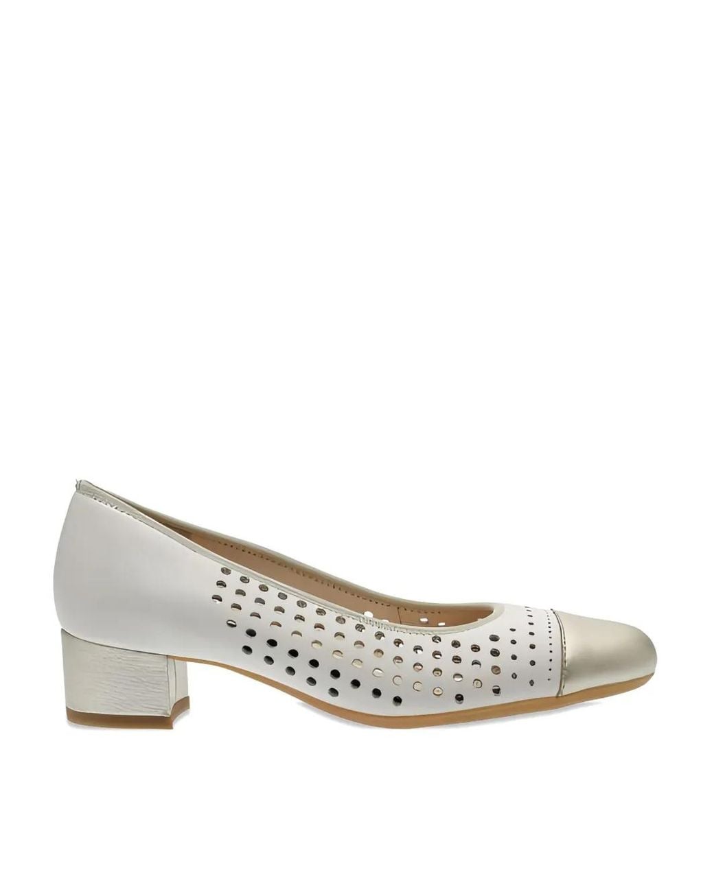 Ara Nizza Perforated Leather Pumps in White | Lyst