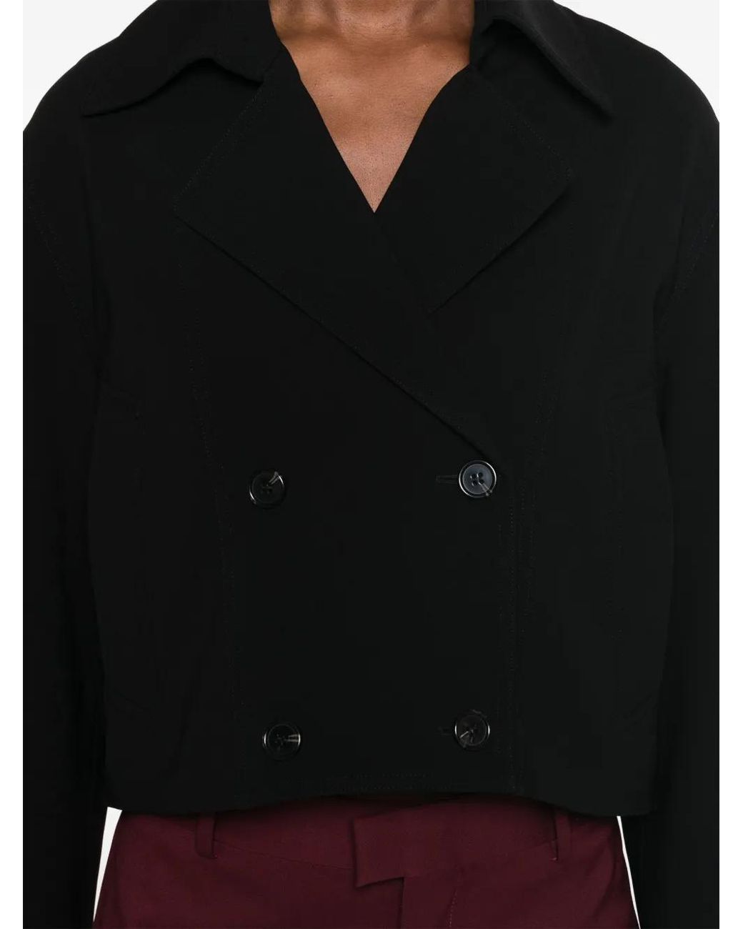 Theory Crepe Cropped Jacket in Black | Lyst
