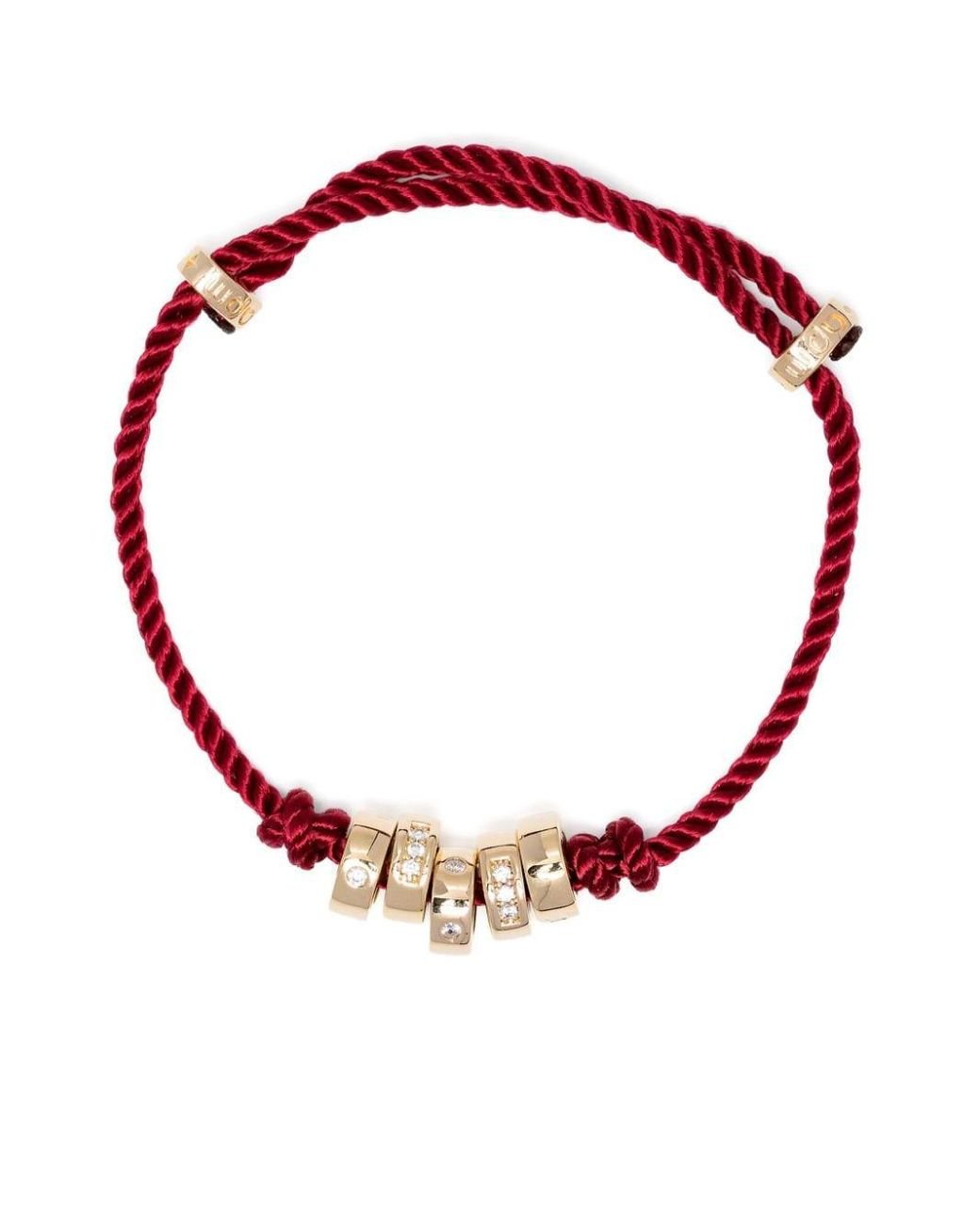 Apm Monaco Smile Morse Code Adjustable Bracelet in Red | Lyst