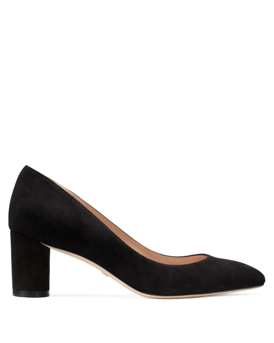 Stuart Weitzman Amata 60 Almond-Toe Block-Heel Pumps in Black | Lyst UK