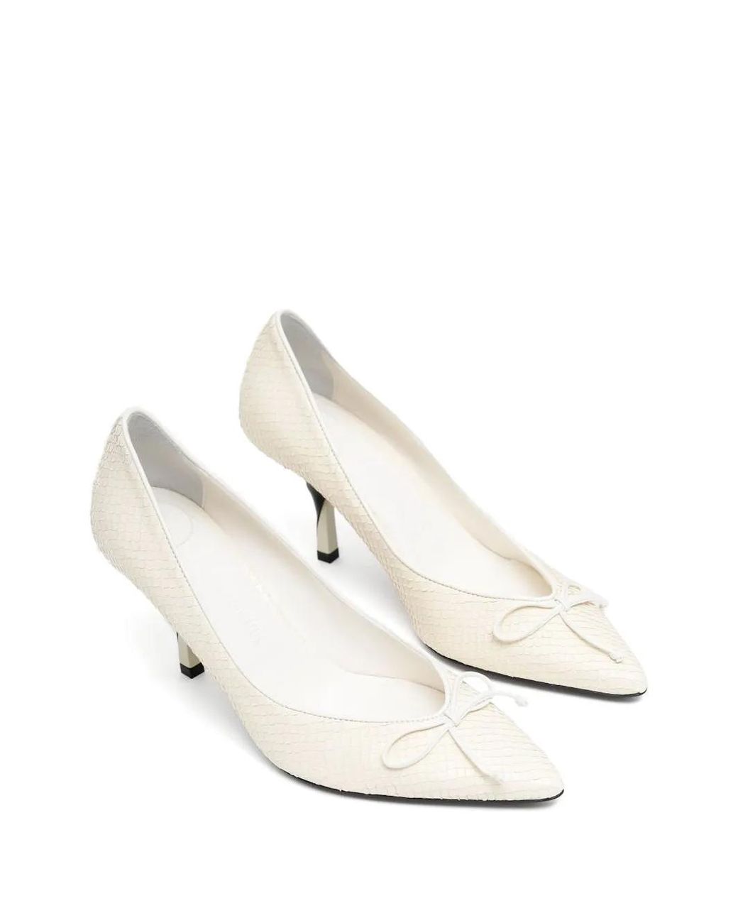 Jacquemus Tourni Python-Effect Pumps in White | Lyst